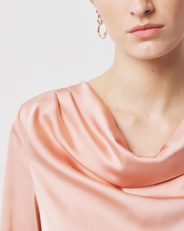 Satin Cowl Neck Blouse | White House Black Market